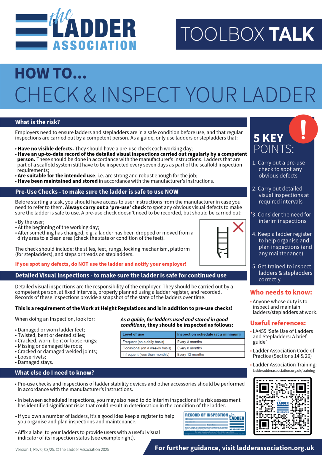 Ladder Toolbox Talks - The Ladder Association